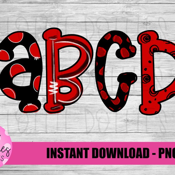 Red and Black Font - Etsy