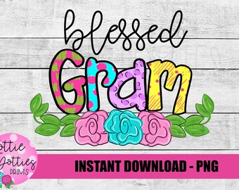 Blessed Nonna Png Sublimation File Instant Download | Etsy