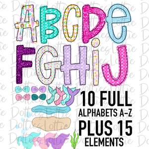 Mermaid Alpha - Mermaid Alphabet - Alpha Pack - Alphabet Clipart ...