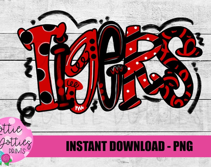 Tigers PNG Tigers Sublimation Design Digital Download Red and Black - Etsy