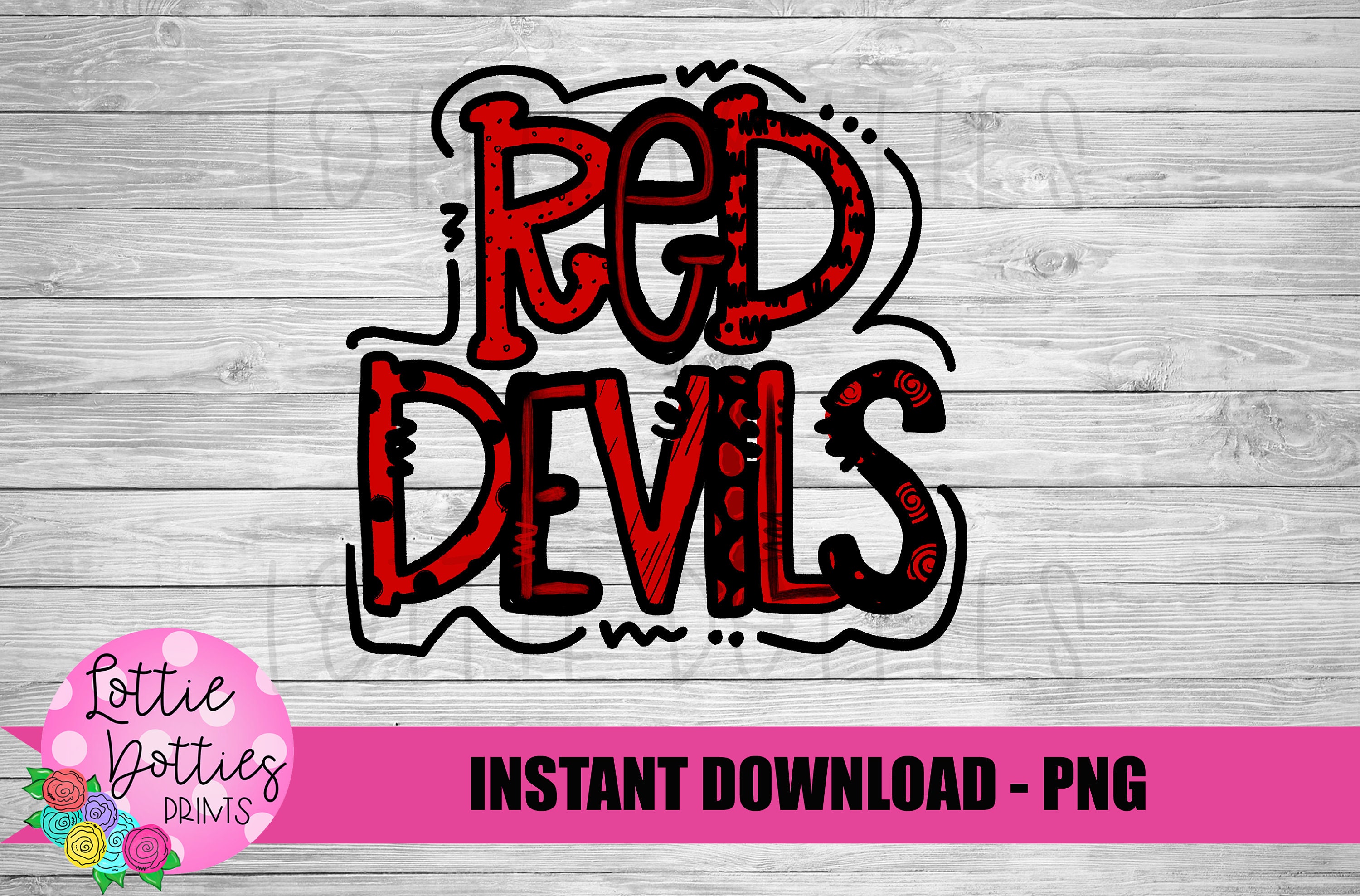 Red Devils Png Digital Designs Mascot Team Design | Etsy