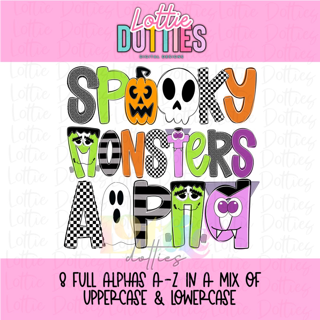 Halloween Alphabet - Monsters Alpha Pack - Alphabet Clipart - Instant ...