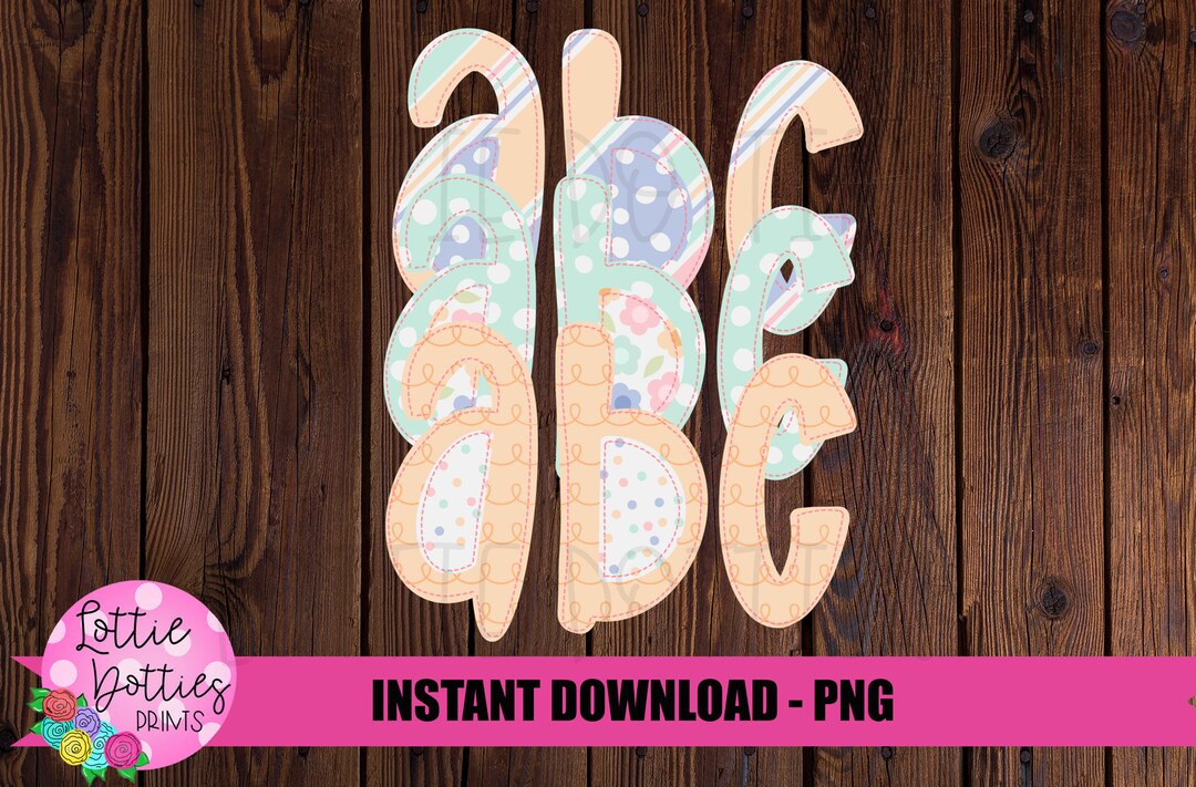 Pastel Faux Applique Alphabet - Alpha Pack - Alphabet Clipart - Instant ...