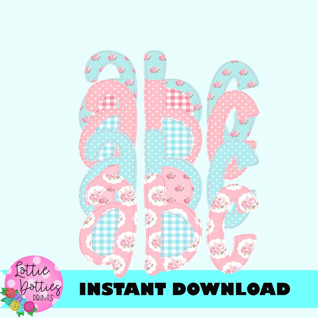 Shabby Chic Faux Applique Alphabet - Alpha Pack - Alphabet Clipart ...