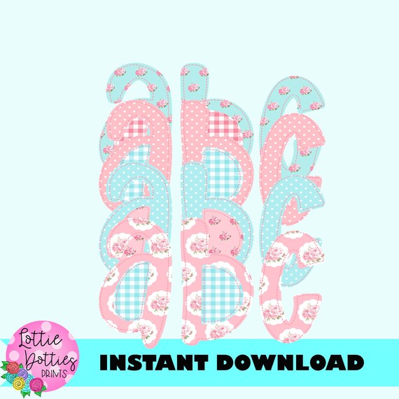 Shabby Chic Faux Applique Alphabet Alpha Pack Alphabet - Etsy