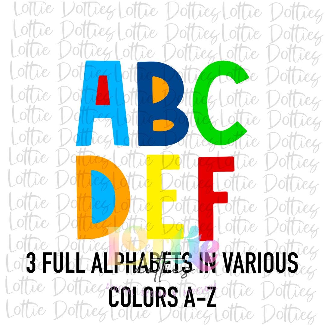 Primary Filled Colors Alpha - Alpha Pack - Alphabet Clipart - Instant ...