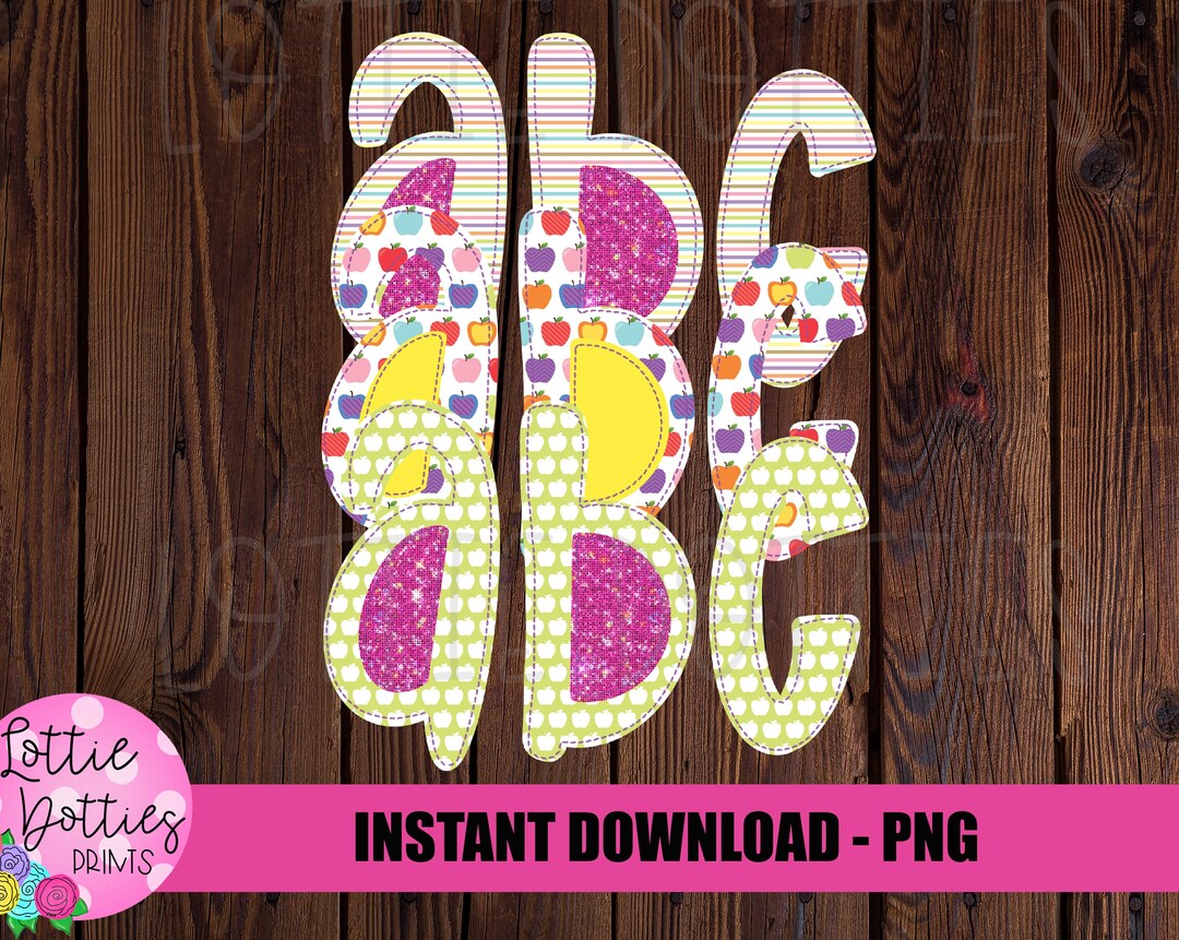 School Days Faux Applique Alphabet - Girls Alpha Pack - Alphabet ...