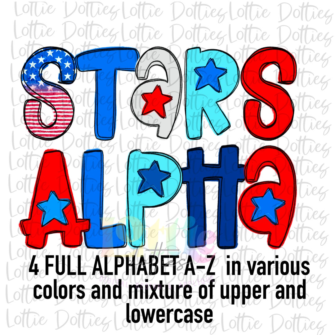 Stars and Stripes Alphabet - Patriotic Alpha Pack - Alphabet Clipart ...
