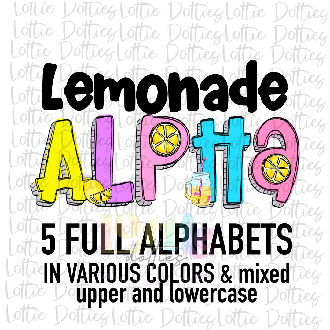 Lemonade Alpha - Lemonade Alphabet - Alpha Pack - Alphabet Clipart ...