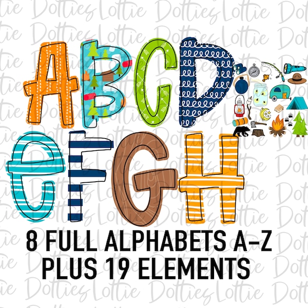Camping Alphabet - Etsy
