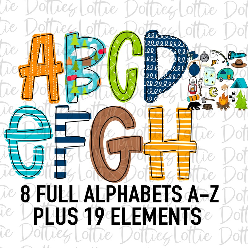 Camping Alphabet - Etsy