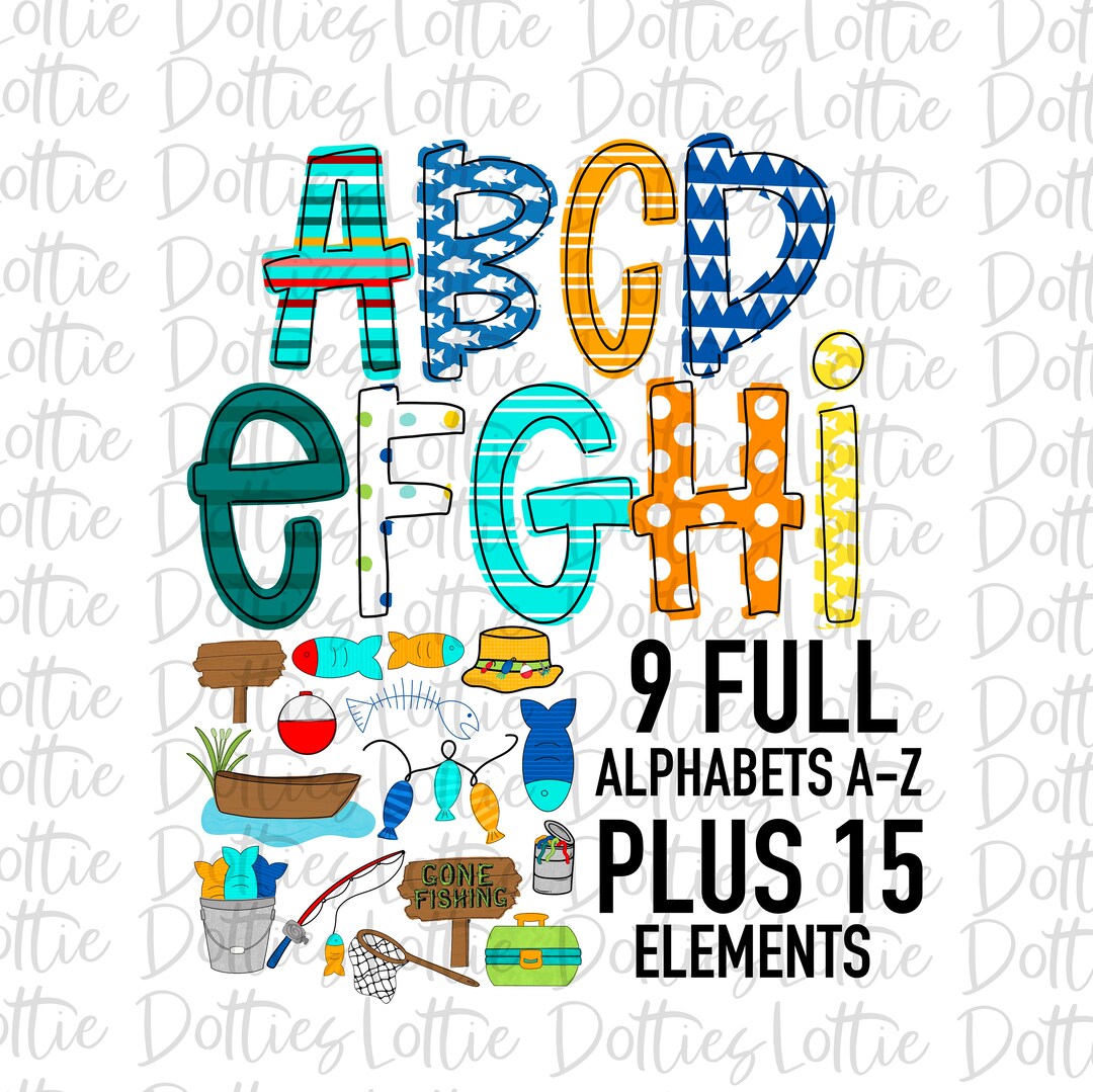 Fishing Alphabet - Alpha Pack - Alphabet Clipart - Instant Download - Etsy