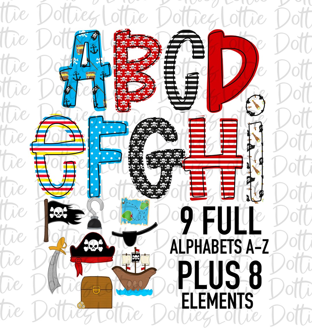 Pirate Alpha - Pirate Alphabet - Alpha Pack - Alphabet Clipart ...