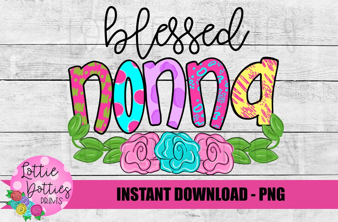 Blessed Nonna - Png - Sublimation File - Instant Download - Digital Download - Leopard Print - Etsy