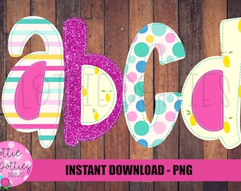 Rainbow Stripe Faux Applique Alphabet Girls Alpha Pack | Etsy