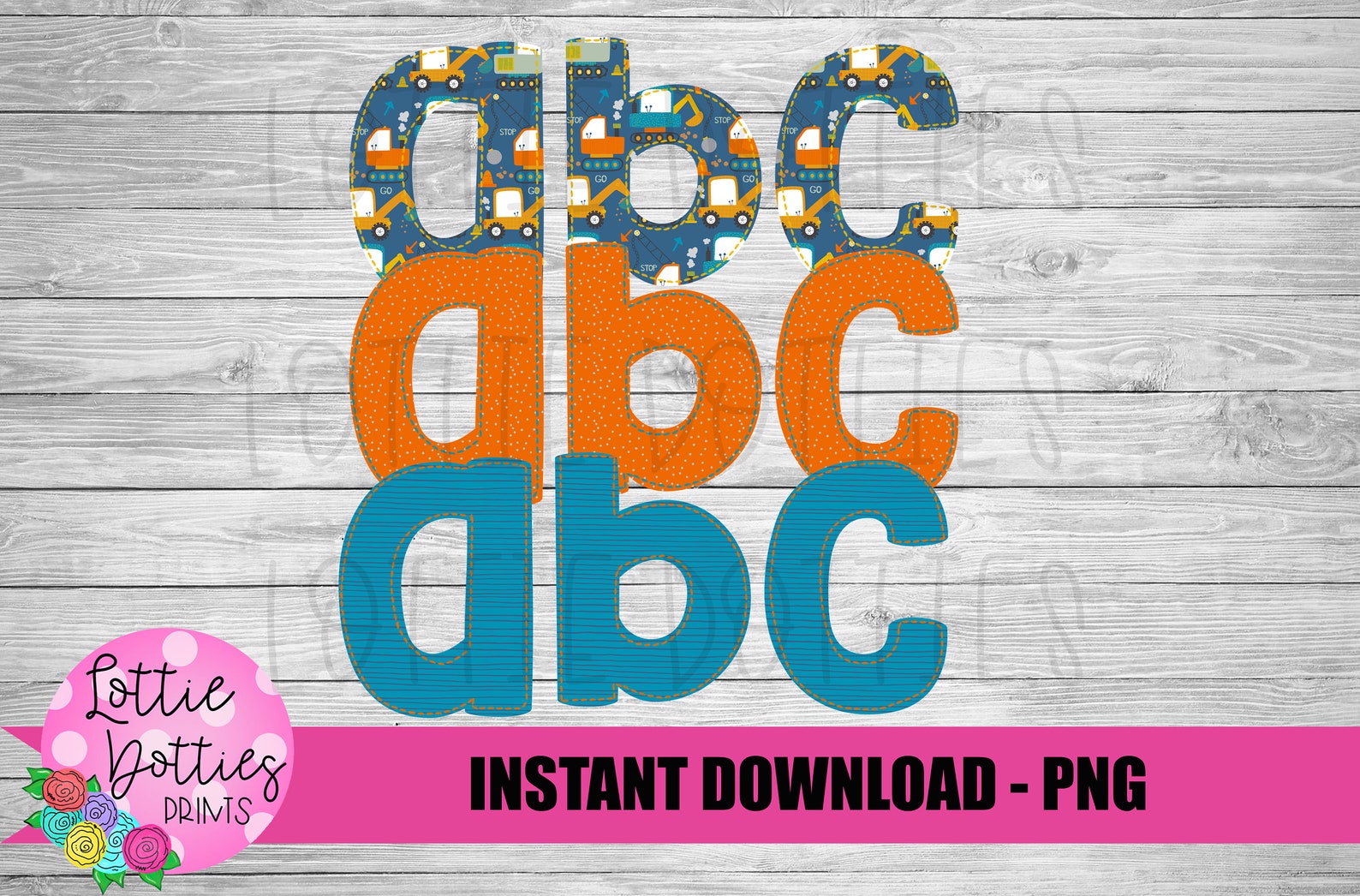 Boys Faux Applique Alphabet Construction Alpha Pack - Etsy