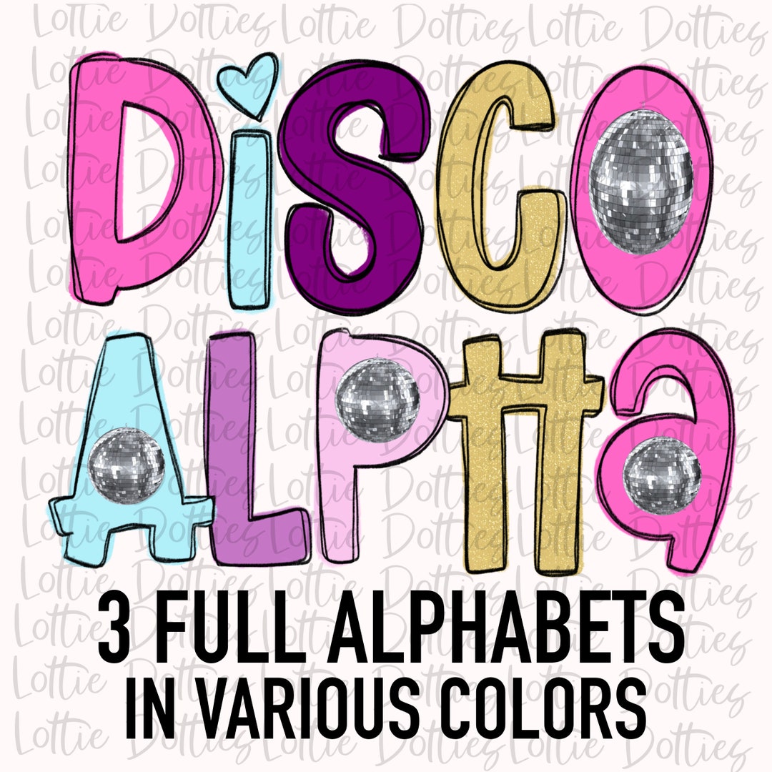 Disco Alphabet - Alpha Pack - Alphabet Clipart - Instant Download - Etsy