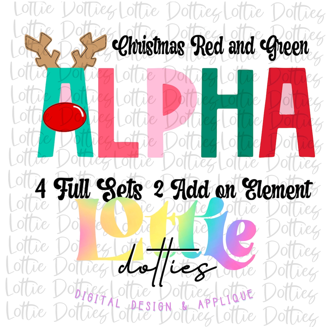 Christmas Alpha Pack - Alphabet Clipart - Instant Download Red and ...