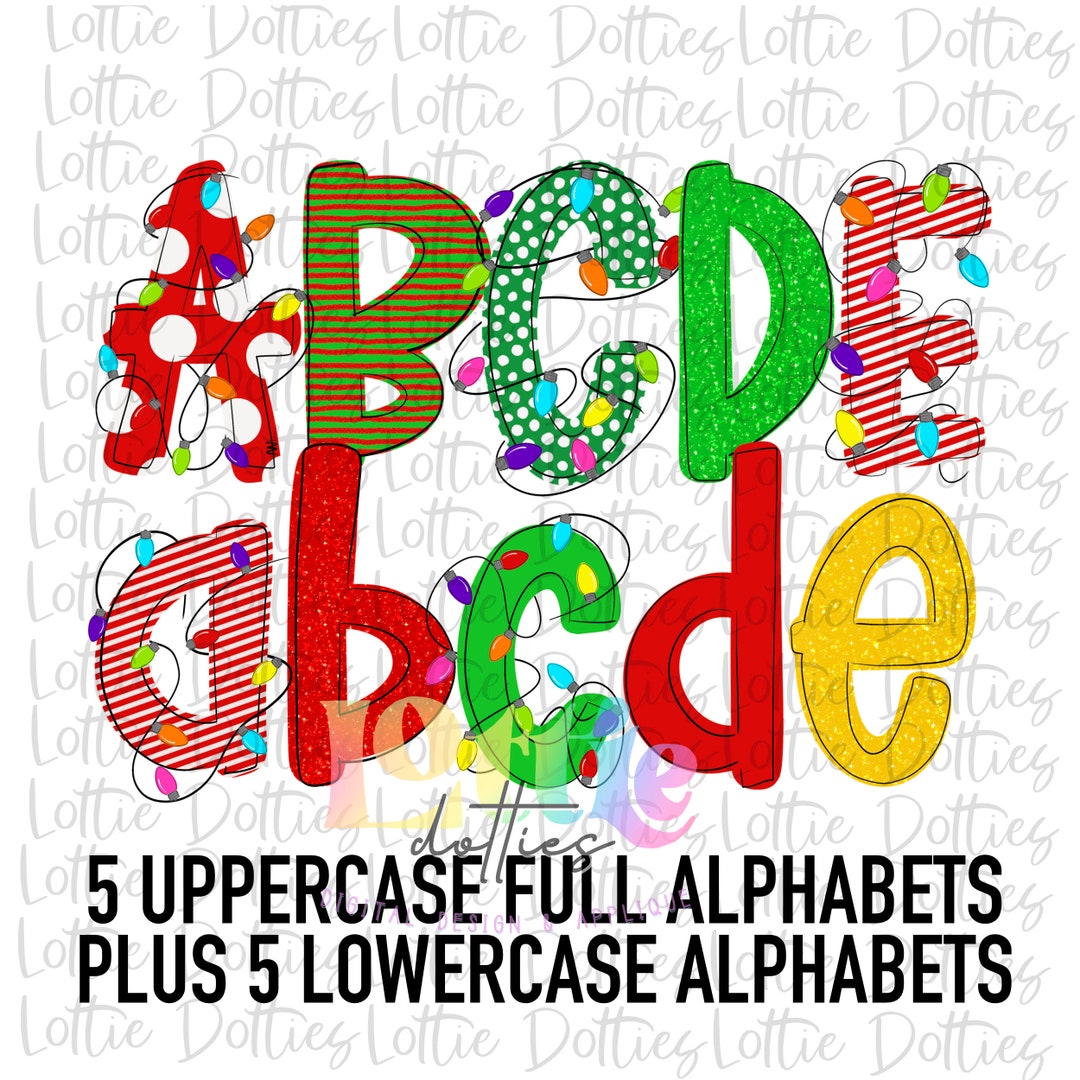 Christmas Lights Alphabet - Alpha Pack - Alphabet Clipart - Instant ...