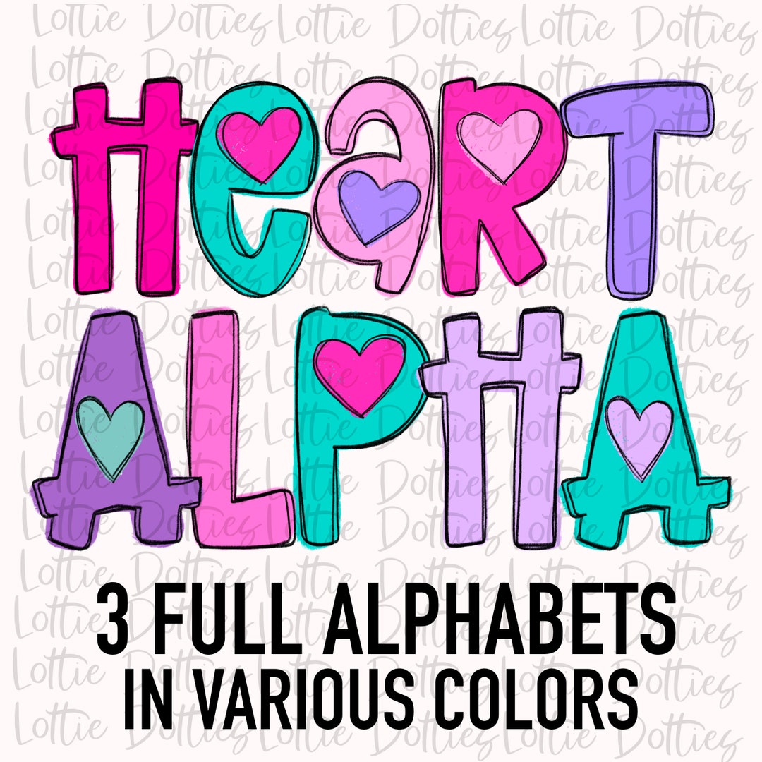 Valentine Hearts Alphabet - Alpha Pack - Alphabet Clipart - Instant ...