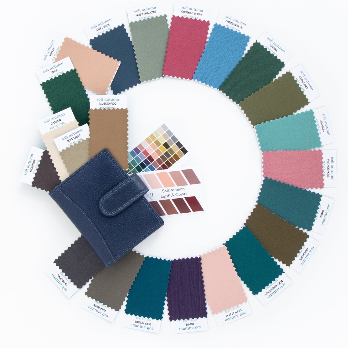 Soft Autumn Top 22 Swatches - (colours and Neutrals) in a Leather ...
