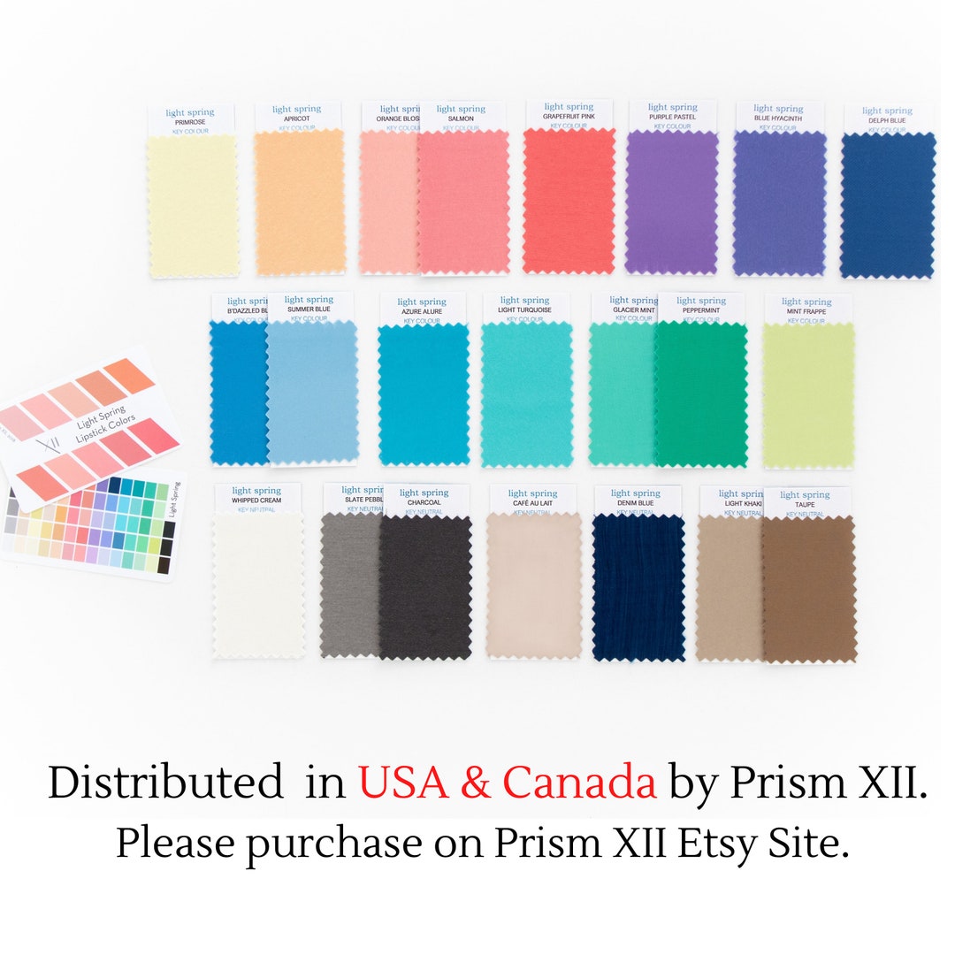 Light Spring Swatches Top 22 Collection- (colours and Neutrals) in a ...