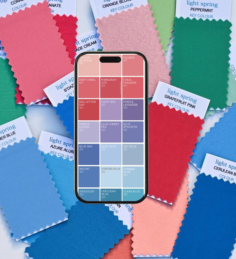 Light Spring Mobile Phone Digital Swatch Library / Palette - Etsy