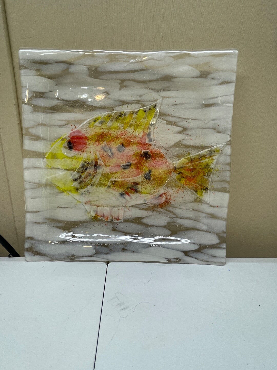 Fused Glass Kiln Carved Fish Plate Home Decor, Unique Gift - Etsy