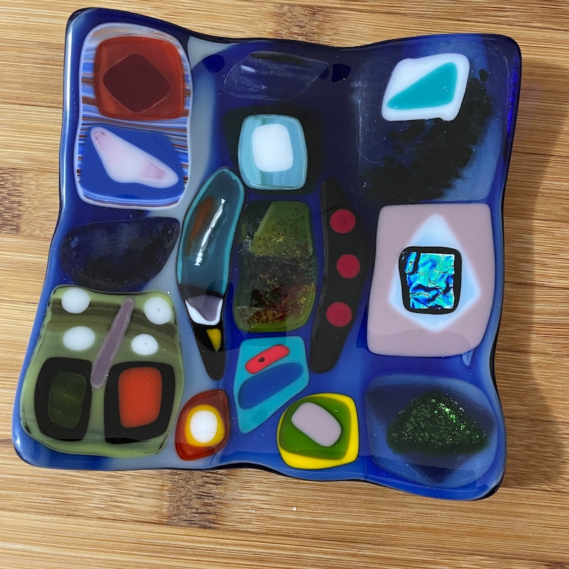 Square Glass Plate - Etsy