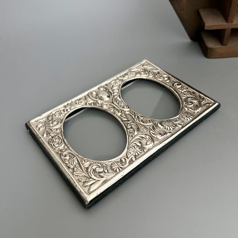 Sterling Silver Double Photo Frame - Vintage Repousse Ornate Victorian ...