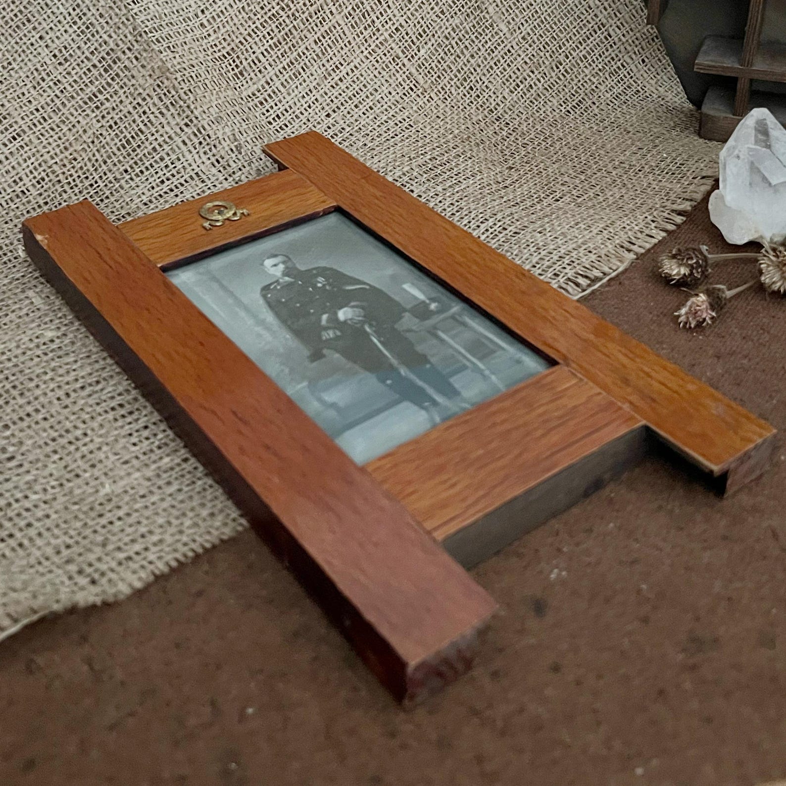 Antique Wooden Frame With Beveled Glass & Brass – Original Photo of a ...
