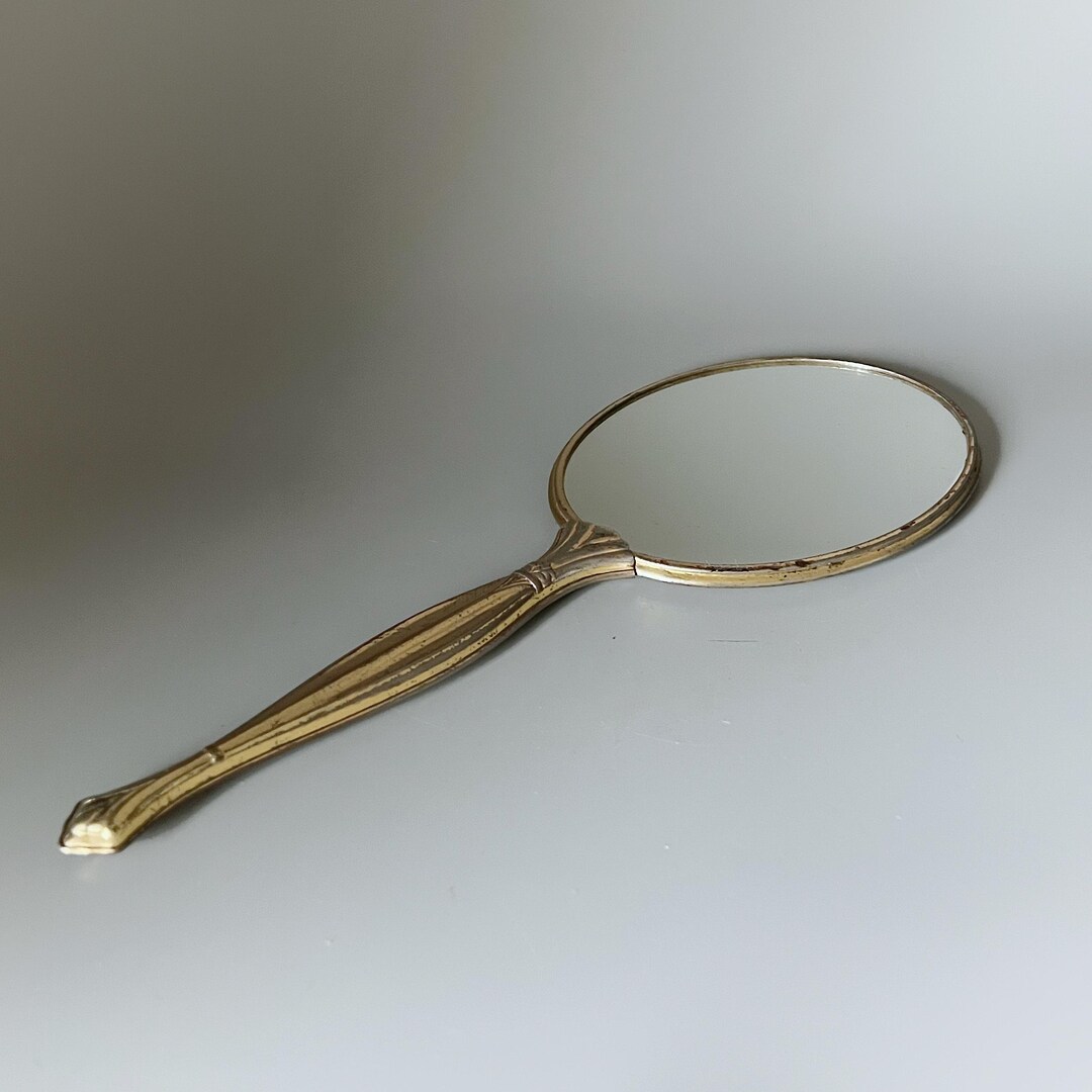Art Deco Vanity Hand Mirror Antique German Ornate Cosmetic Mirror With ...