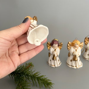 Christmas Angel Bell Ornaments Porcelain Set of 4 - Etsy