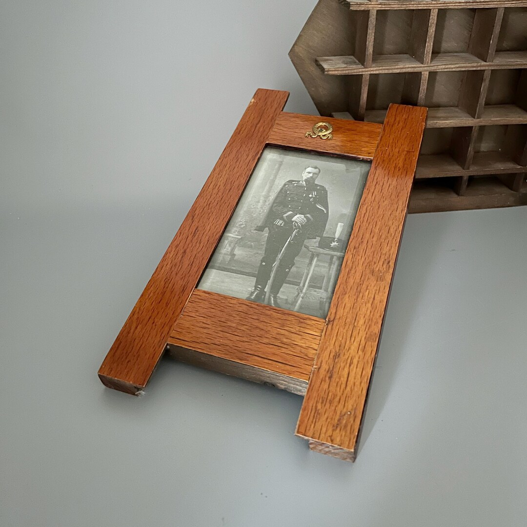 Art Deco Photo Frame With Photo of Man in Antique Military Clothing ...