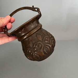 Copper Ritual Cauldron With Handle - 400 Ml Rustic Decorated Wicca ...