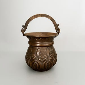 Copper Ritual Cauldron With Handle - 400 Ml Rustic Decorated Wicca ...