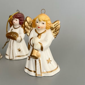 Christmas Angel Bell Ornaments Porcelain Set of 4 - Etsy
