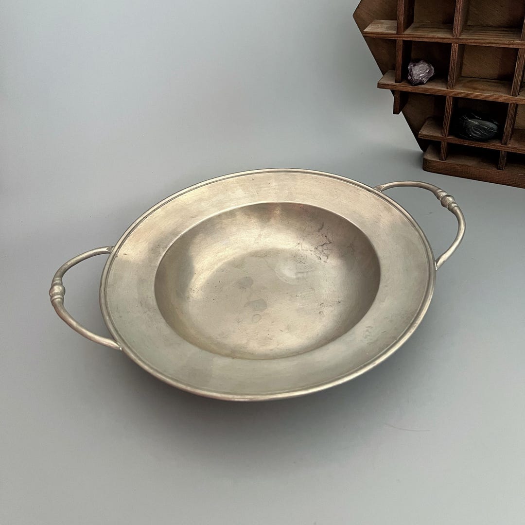 Vintage Art Nouveau Pewter Bowl With Handles – 95% Zinn – Ritual Altar ...