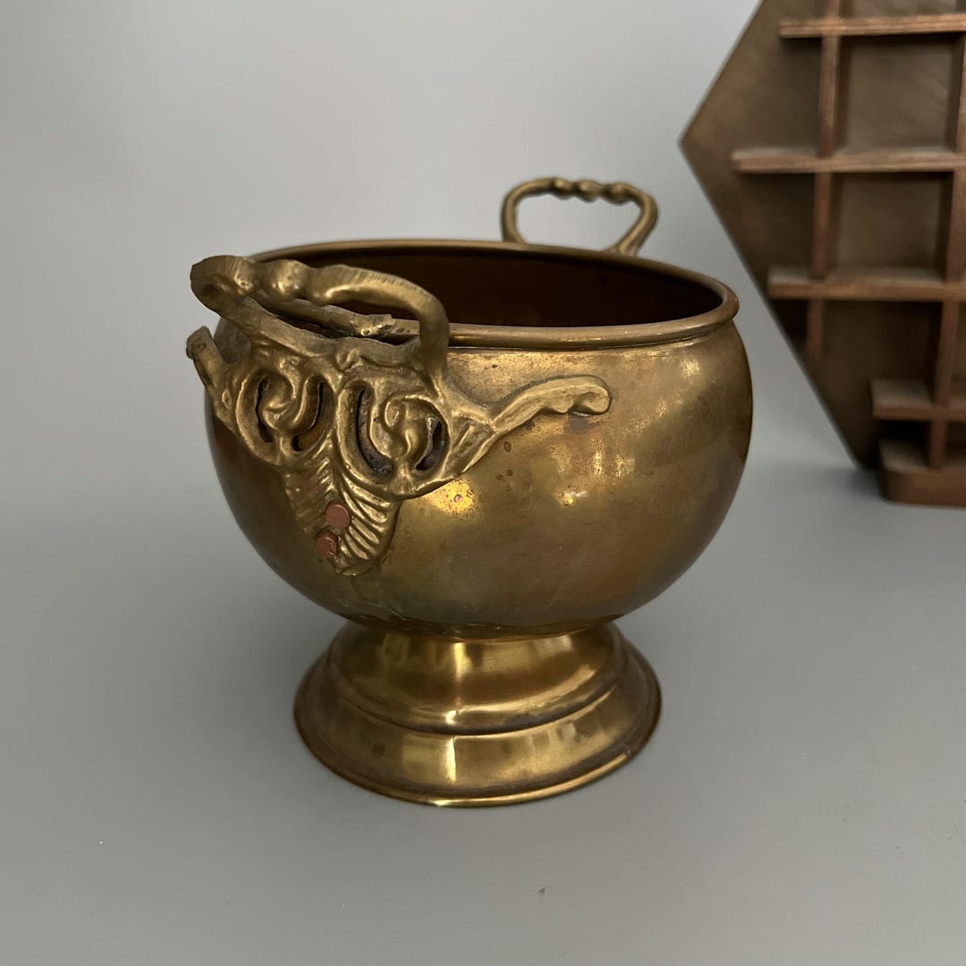 Antique Witch Bowl Altar Bowl With Handles - Vintage Brass Bowl - Brass ...