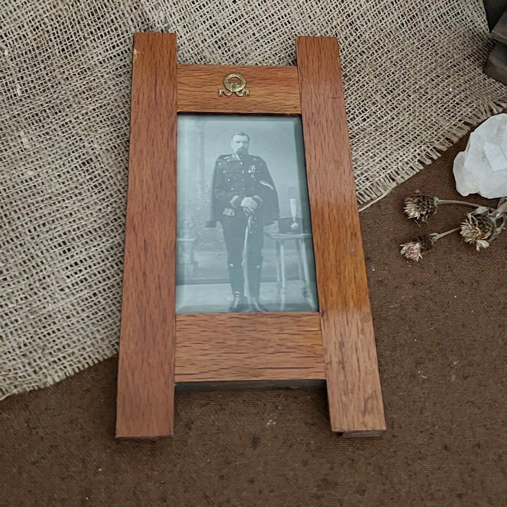 Antique Wooden Frame With Beveled Glass & Brass – Original Photo of a ...