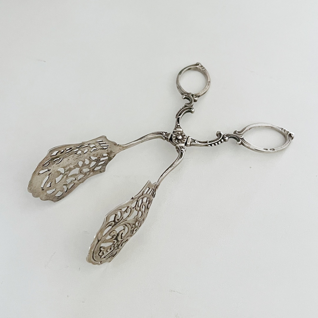Antique 800 Silver Pastry Tongs Floral Patisserie Pie Cake - Etsy