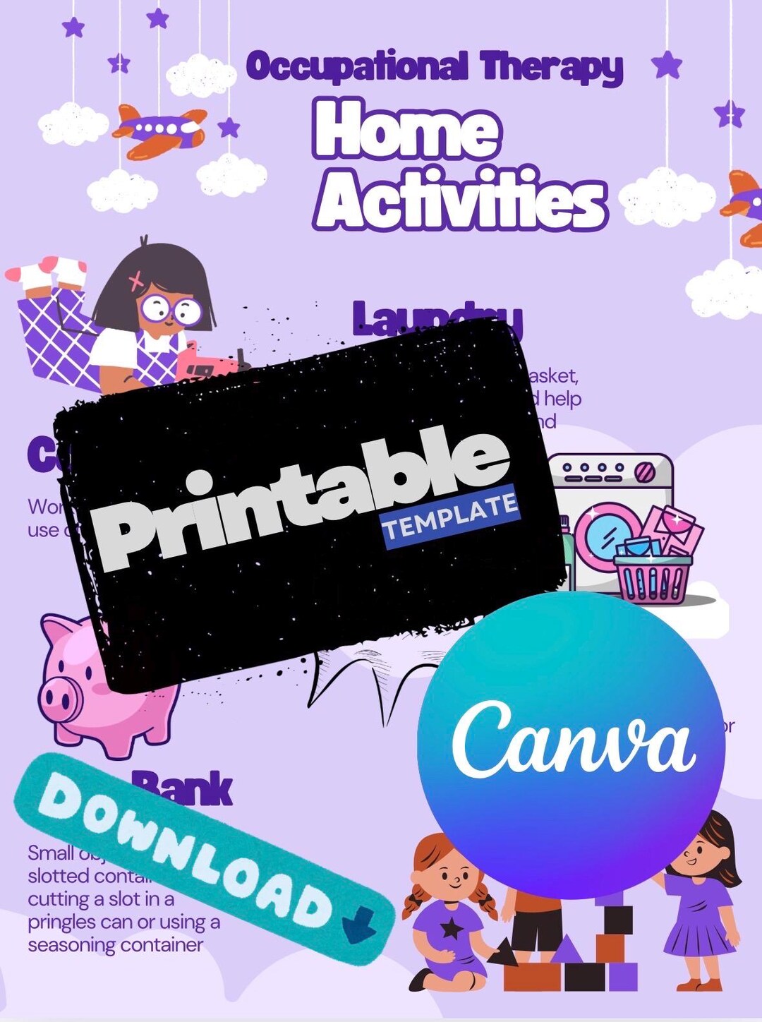 OT Home Activities Printable | Pediatric Therapy Handout (digital ...