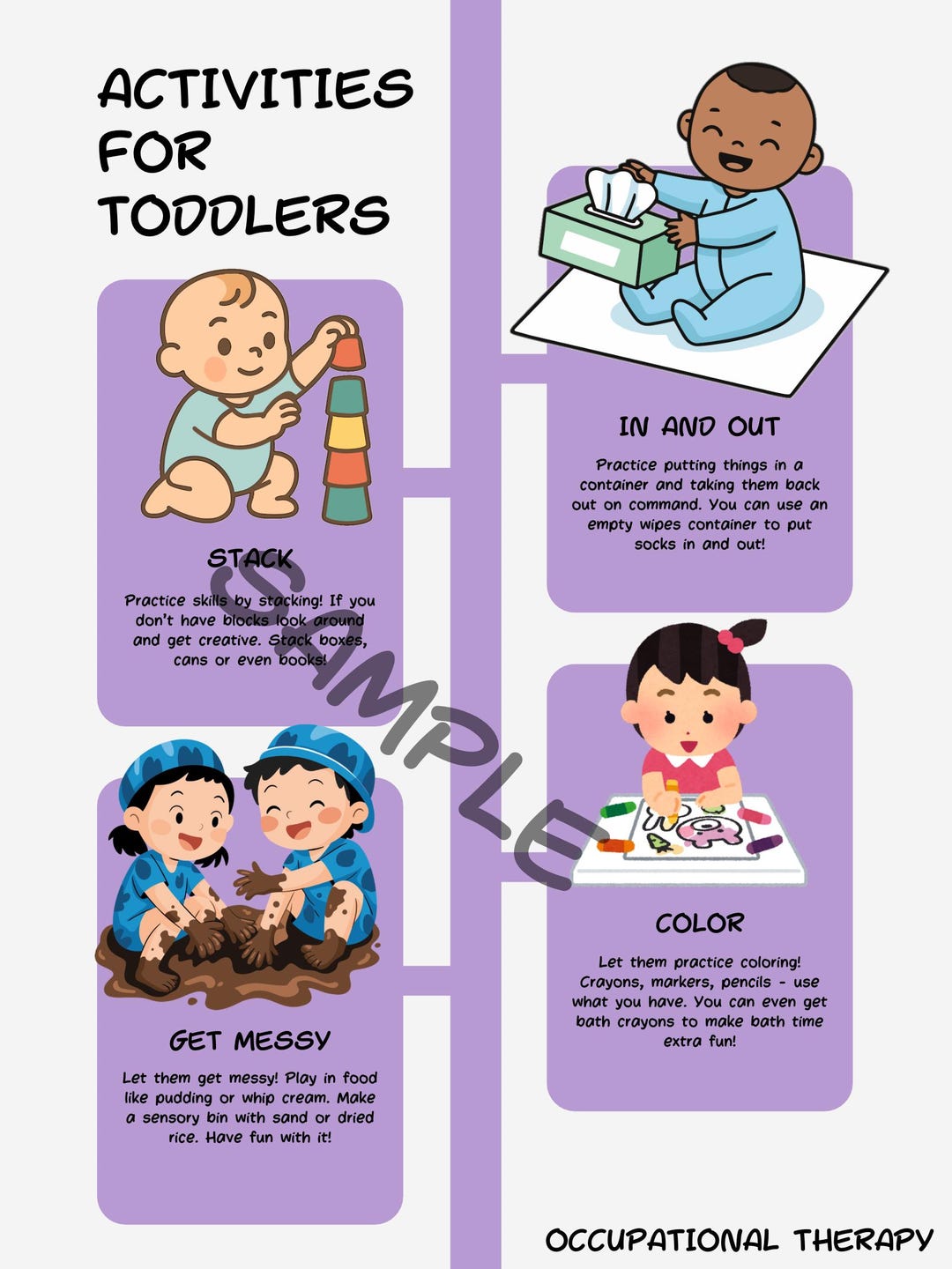OT Home Activities Printable | Pediatric Therapy Handout (digital ...