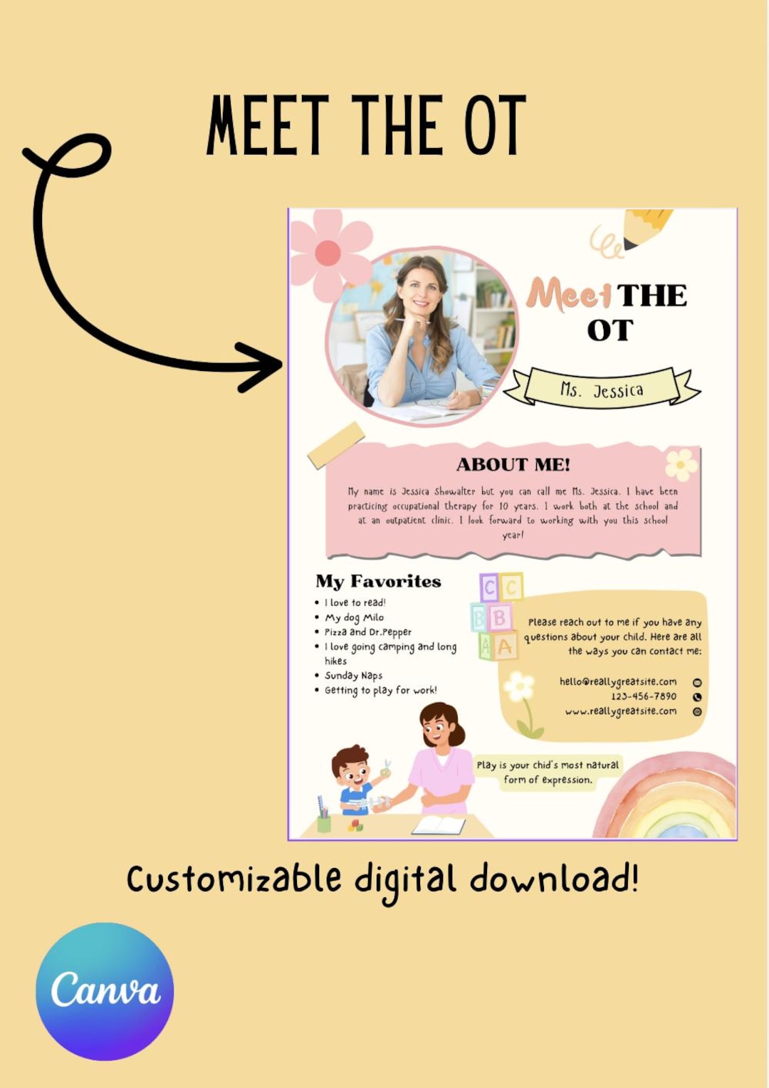 Editable OT Resume Template: Occupational Therapist Introduction ...
