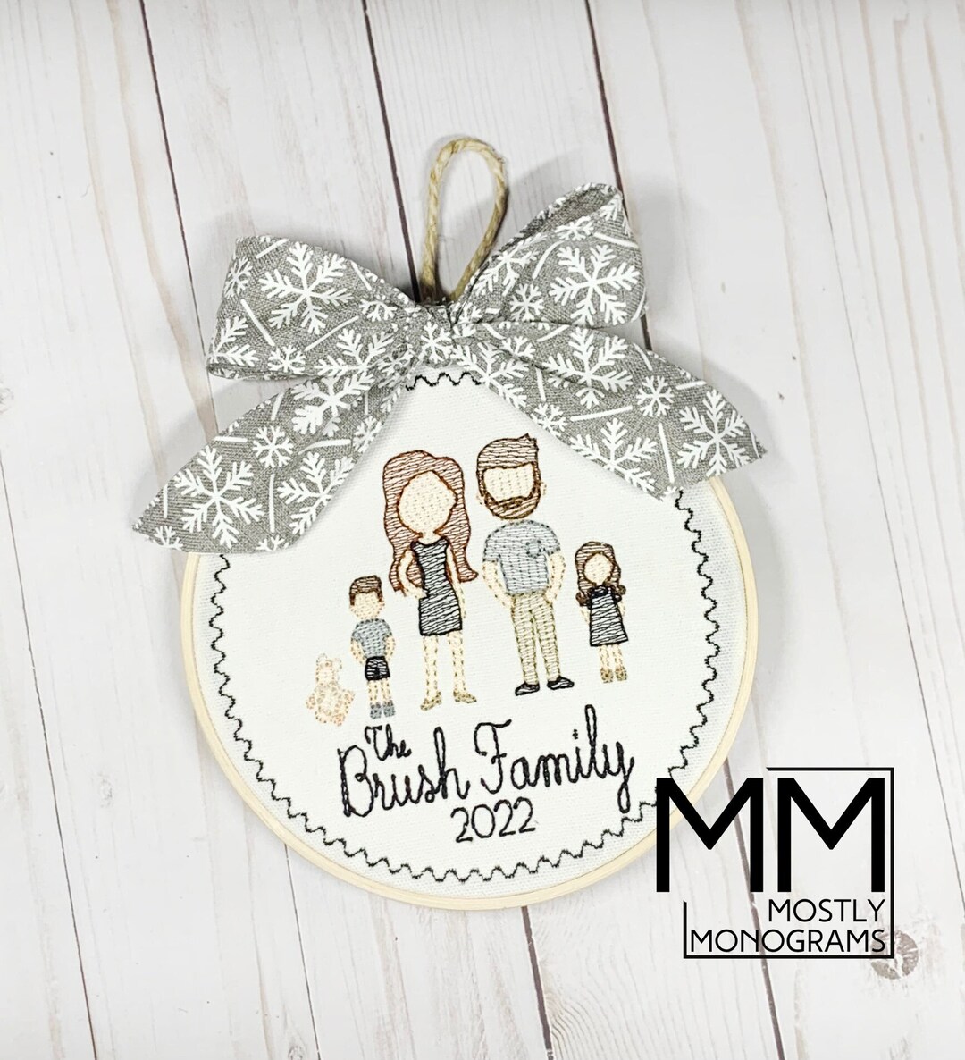 Personalized Embroidered Family Christmas Ornaments - Etsy