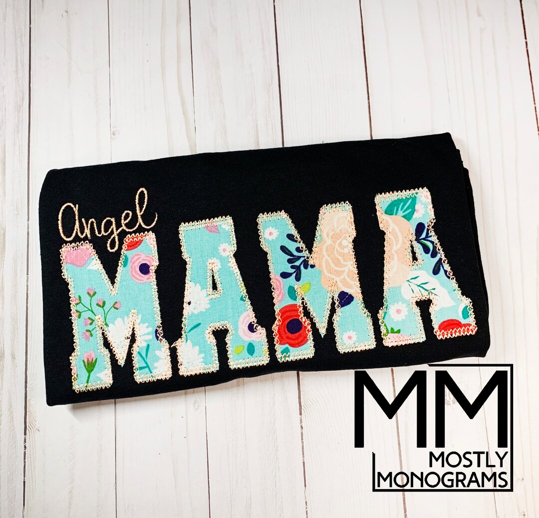 Mom Mama Gigi Geesh Granny Mawmaw Dogmom Appliqued Shirt With Baby ...