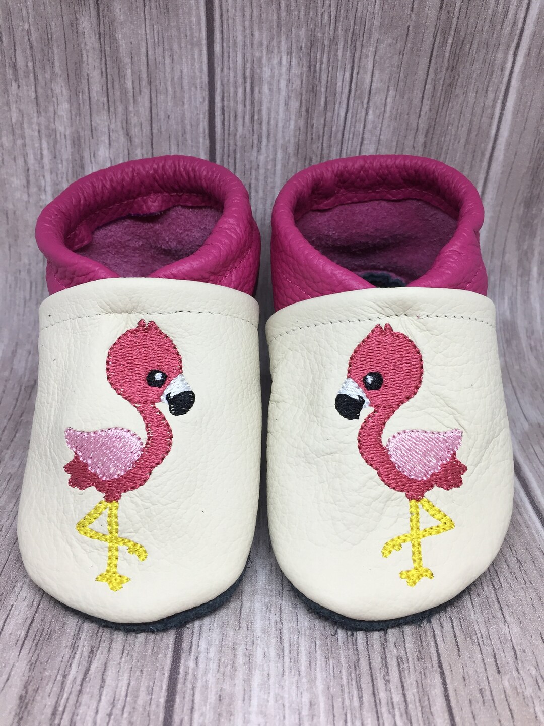 Leather Slippers Baby Walker Shoe Slippers Baby flamingo - Etsy