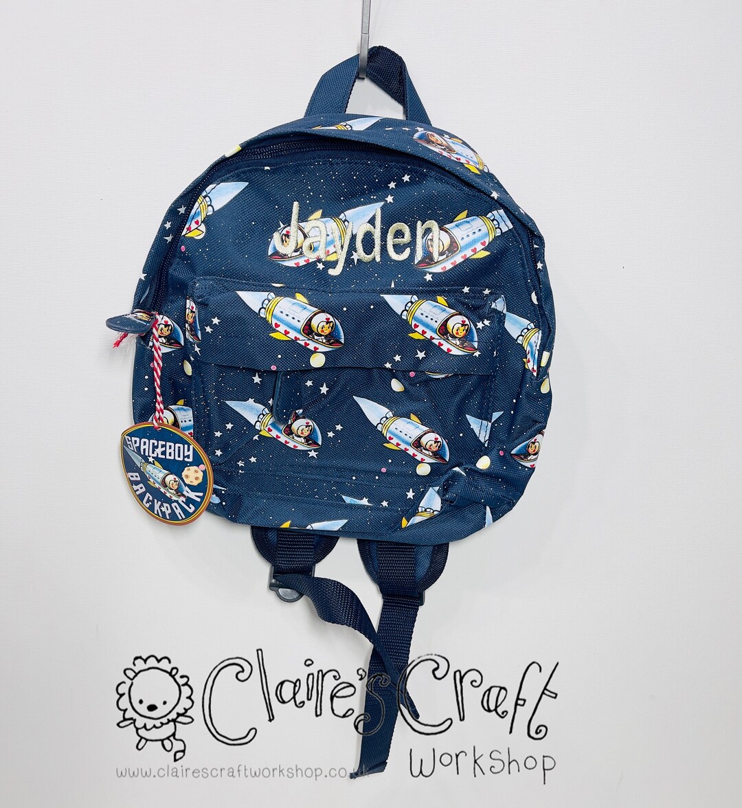 Personalised Space Mini Backpack for Children, School Bag, Nursery ...