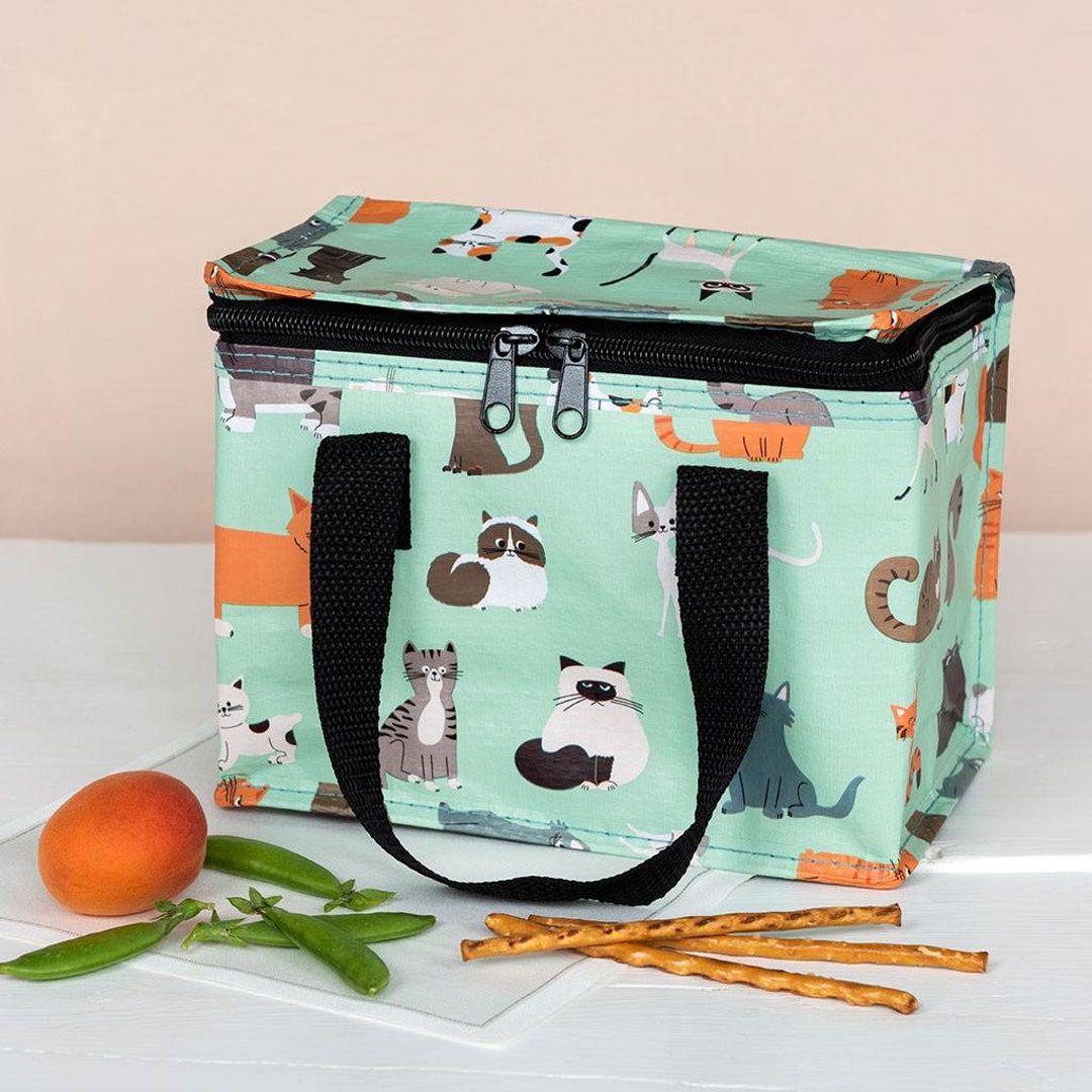 Personalised Cat Insulated Lunch Bag - School, Nursery, Recycled ...