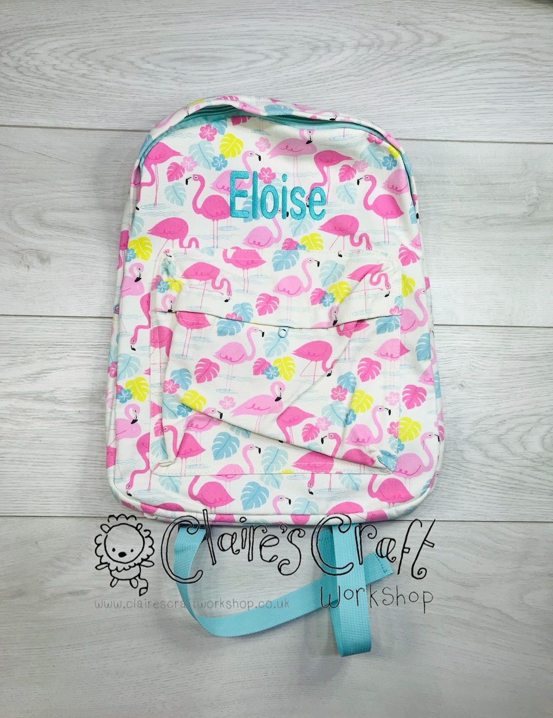Personalised Large Flamingo Backpack for Children, School Bag, Nursery ...